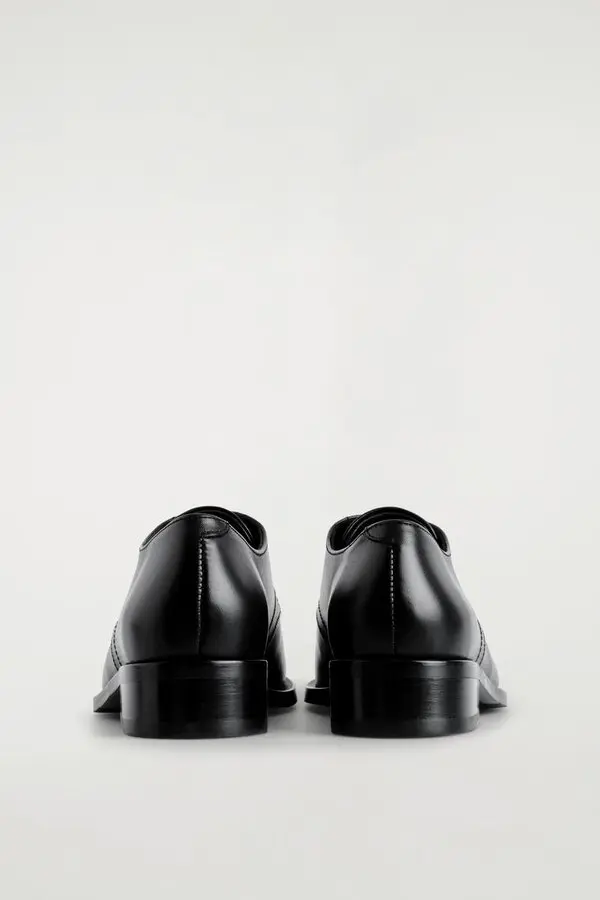 Cos Leather Derby Shoes With Stacked Heel
