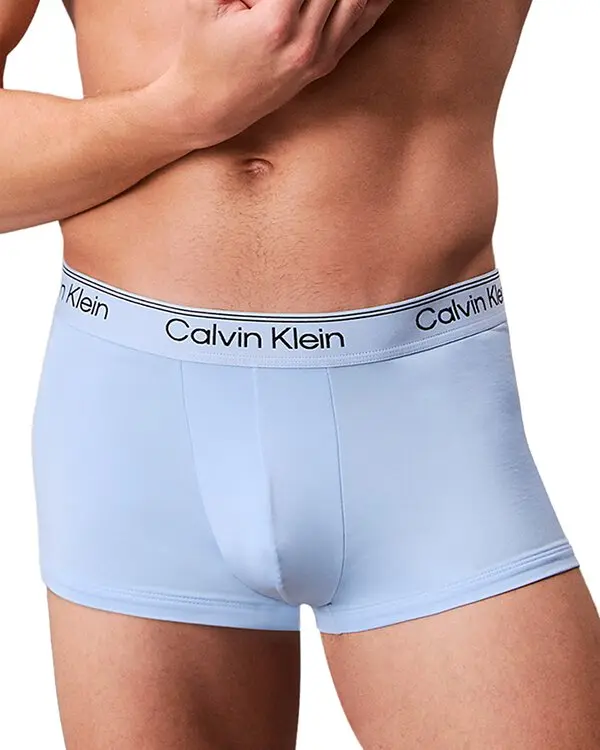Calvin Klein Microfiber Stretch Low Rise Trunks, Pack Of 3 - Shoreline