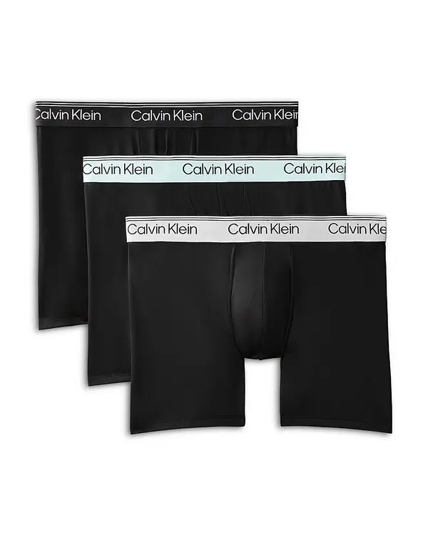 Calvin Klein Microfiber Stretch Boxer Briefs 3 Pack - Black Bodies W/ Black/light Cast/feel Th