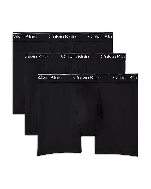 Calvin Klein Microfiber Stretch Boxer Briefs 3 Pack - Black/black/black