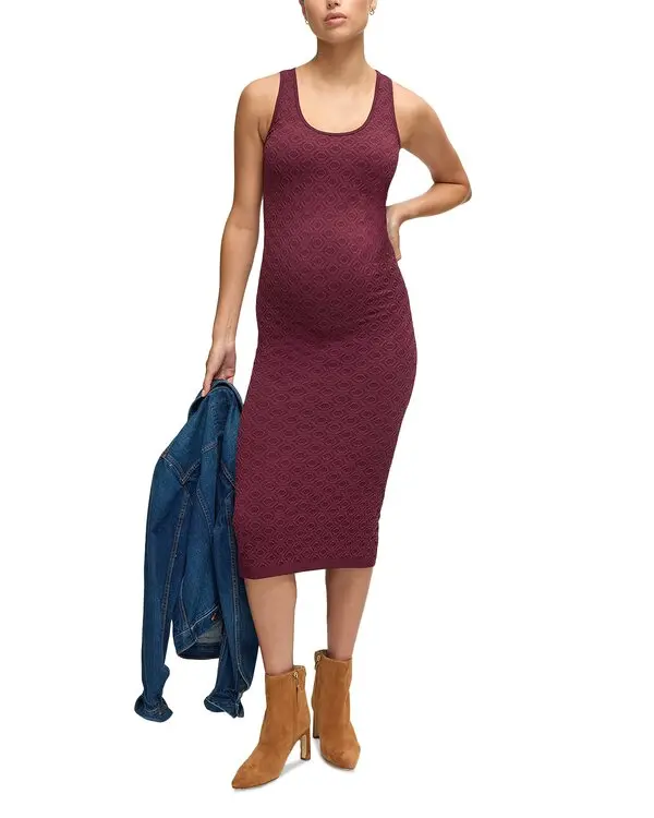 INGRID & ISABEL Seamless Midi Maternity Dress - Fig