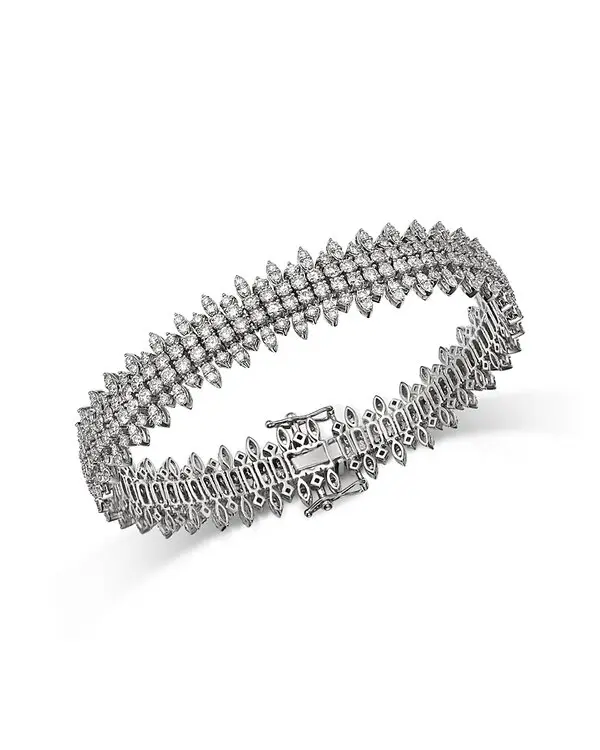 Bloomingdale'S 14k Diamond Statement Bracelet 10.0 Tcw - White Gold