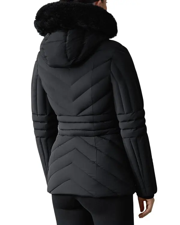 Mackage Nadia-sh Hooded Down Jacket With Shearling Trim