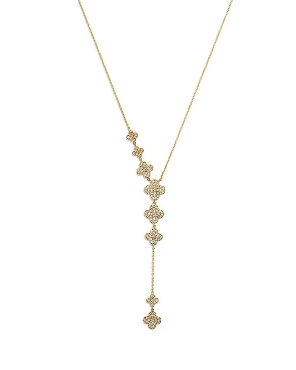 Bloomingdale'S Diamond Clover Y Necklace - Yellow Gold