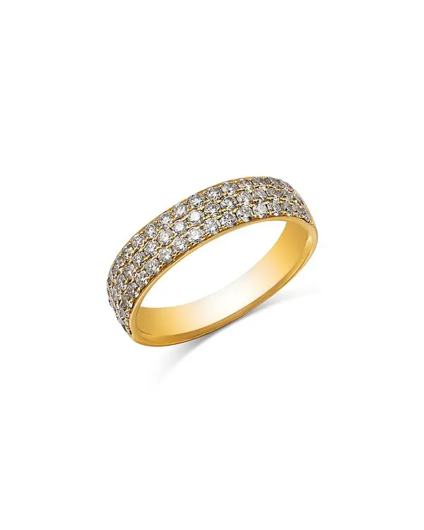 Bloomingdale'S Diamond Pave Three Row Band Ring - Yellow Gold