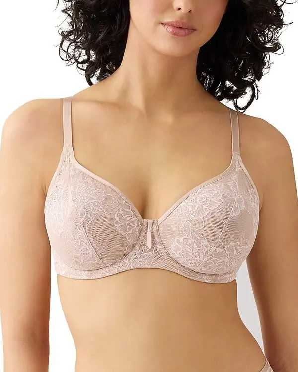 Wacoal Full Bloom Underwired Lace Bra - Rose Dust