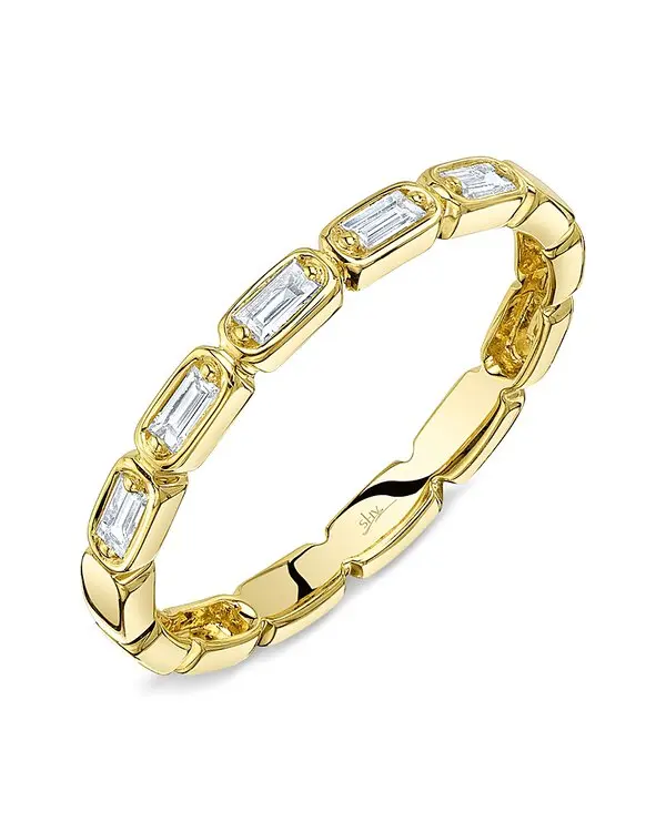 MOON & MEADOW Diamond Baguette Band In 14k Yellow - Gold