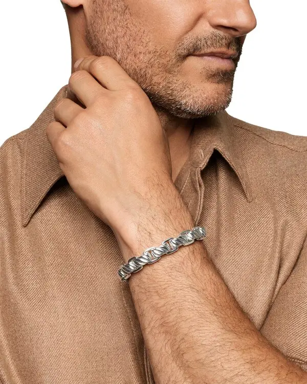 David Yurman Sculpted Cable Link Bracelet 12mm - Silver