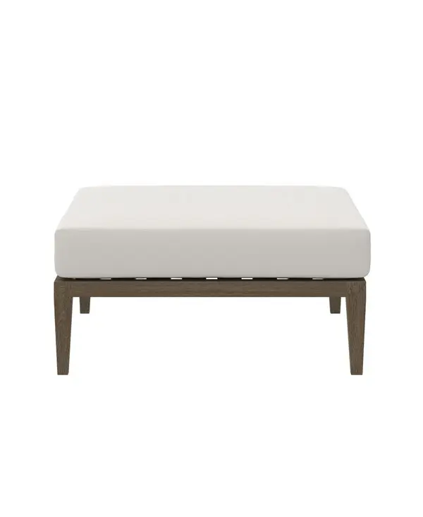 MODWAY Northlake Outdoor Patio Teak Ottoman