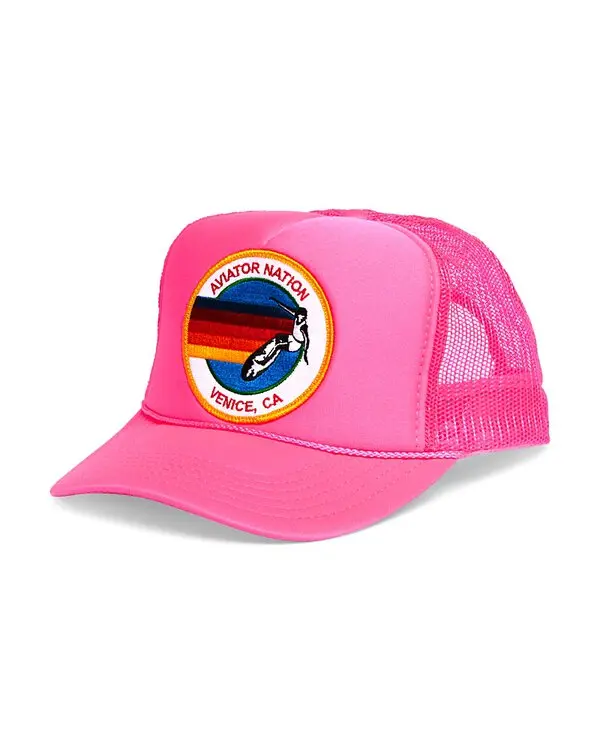 Aviator Nation Signature Low Rise Trucker Hat - Neon Pink