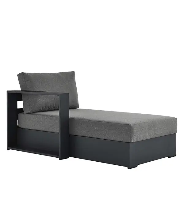 MODWAY Tahoe Outdoor Patio Powder-coated Aluminum Modular Left-facing Chaise Lounge - Gray Charcoal