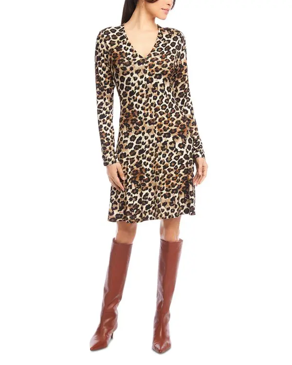Karen Kane Long Sleeve Fit & Flare Dress