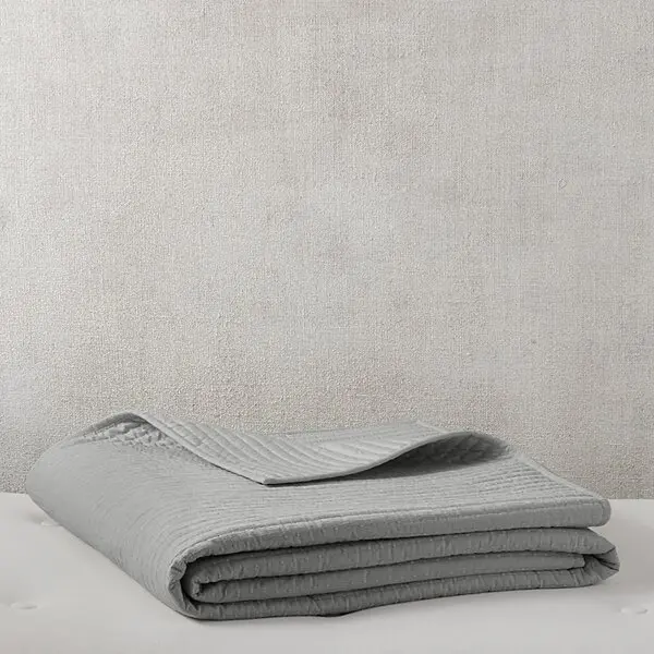 HUDSON PARK COLLECTION Channel Stitch Coverlet, King Exclusive - Arctic Gray