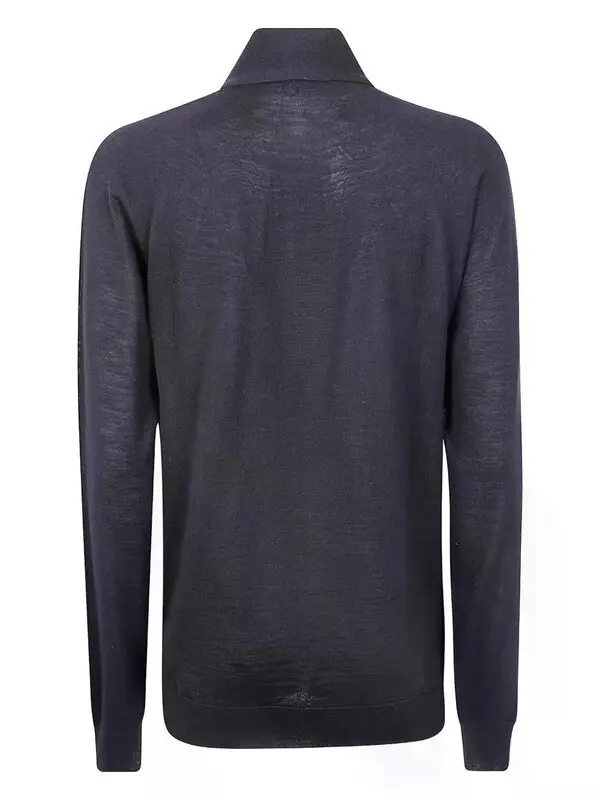 Mantū Tie-neck Wool Sweater - Black