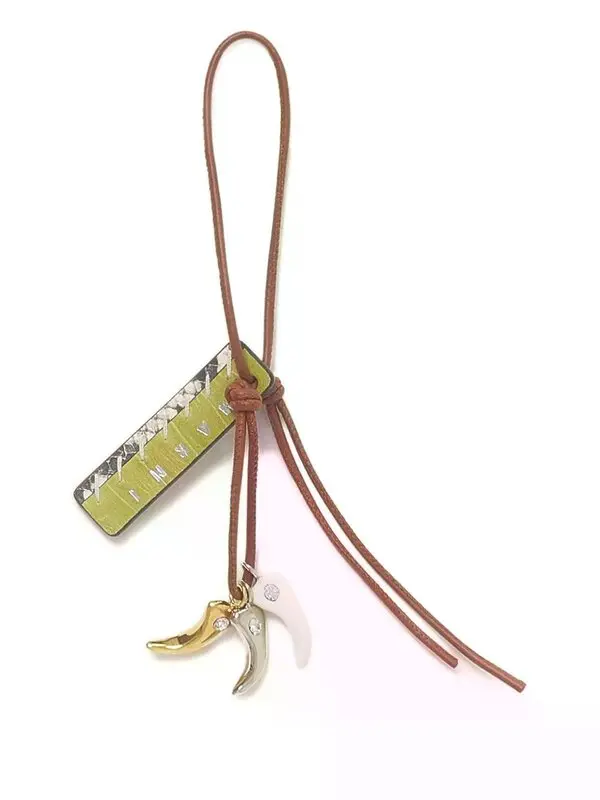 Marni Leather Knotted Keyring - Brown