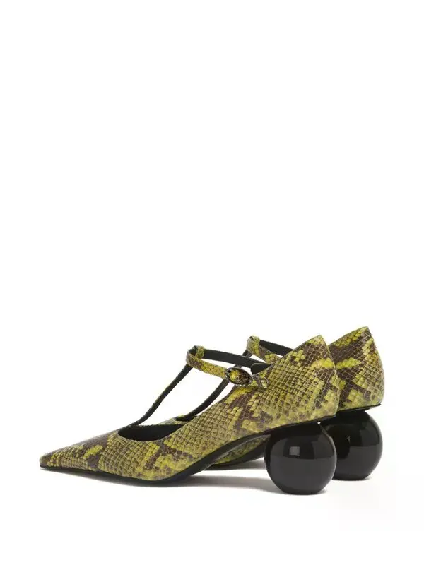Marni 60mm Python-print T-bar Pumps