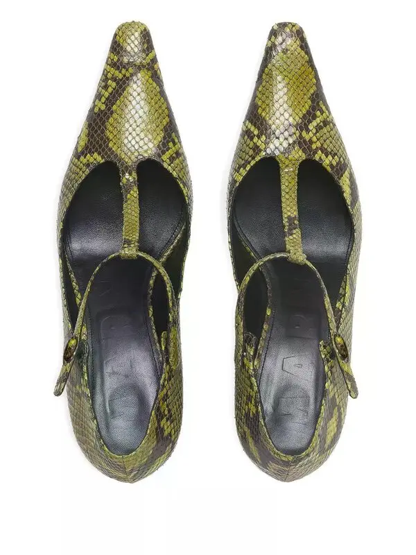 Marni 60mm Python-print T-bar Pumps
