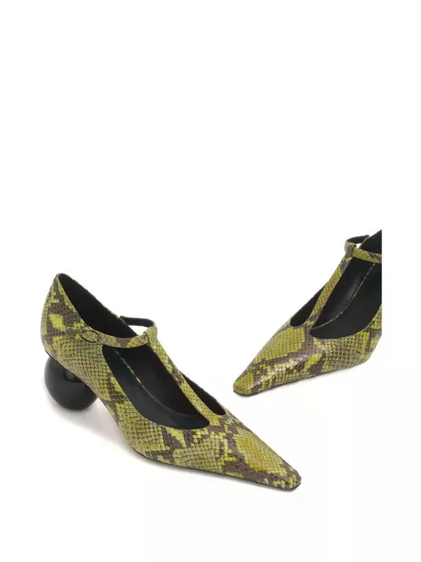 Marni 60mm Python-print T-bar Pumps