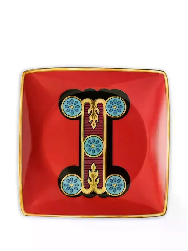 Versace Holiday Alphabet Plate - Red