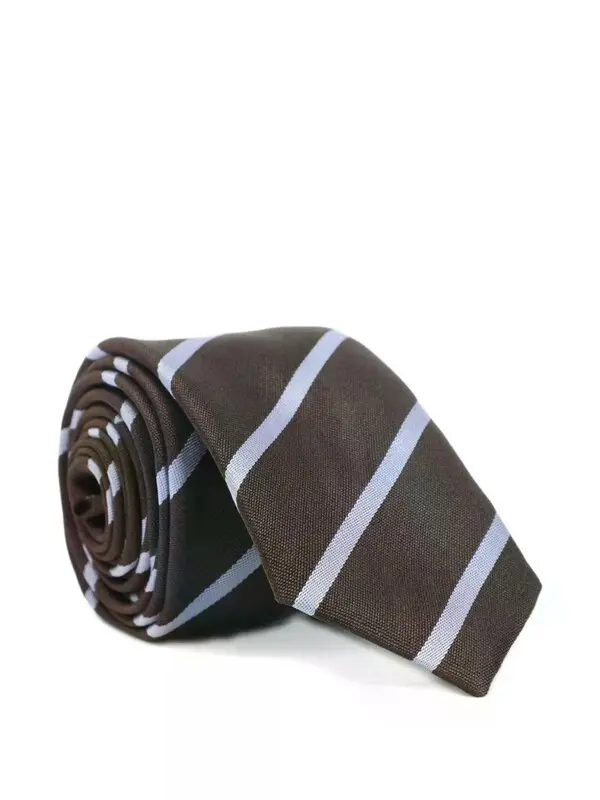 THE FRANKIE SHOP Striped Tie - Brown