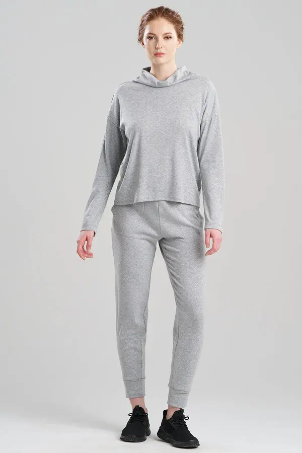 Natori Jersey Essentials Long Sleeve Top - Grey