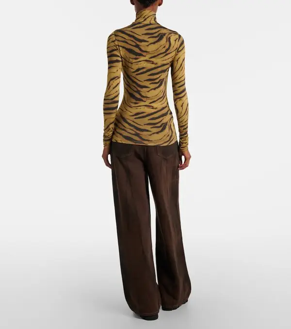 GANNI Tiger-print Jersey Top