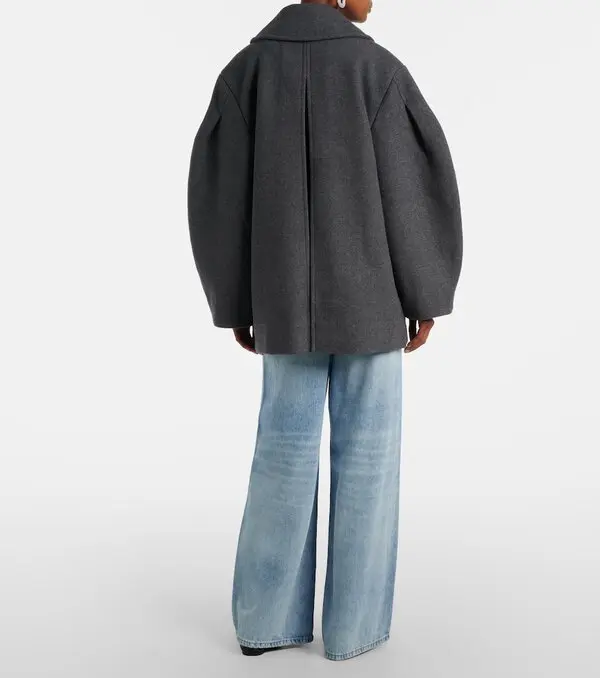 GANNI Oversized Wool-blend Pea Coat