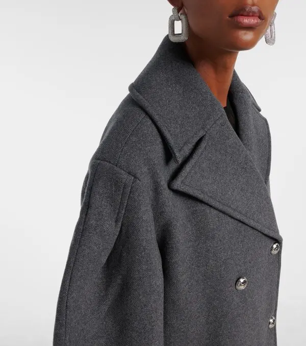 GANNI Oversized Wool-blend Pea Coat