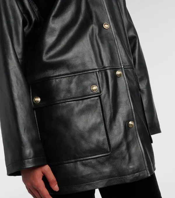 NILI LOTAN Cordel Leather Coat