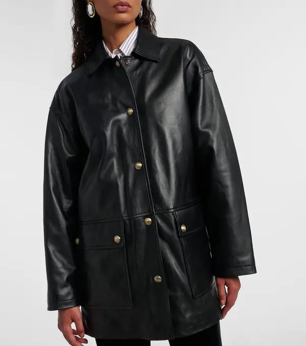 NILI LOTAN Cordel Leather Coat