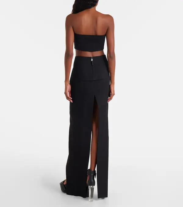 Rick Owens High-rise Virgin Wool Maxi Skirt - Black