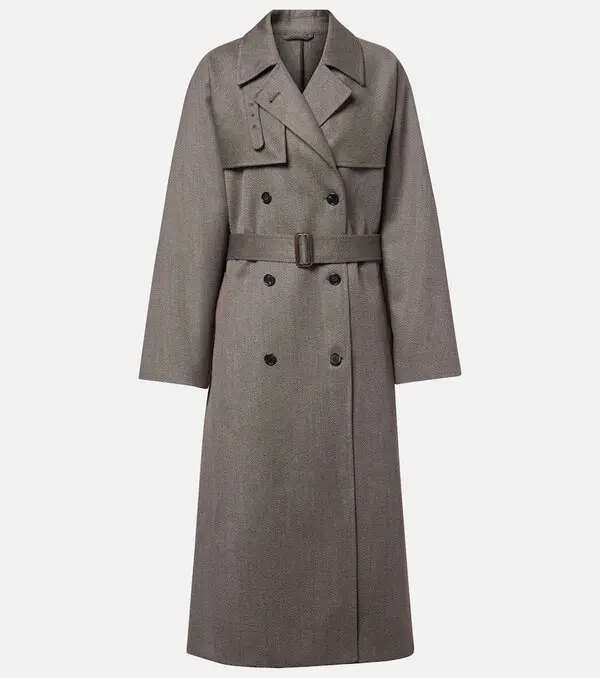 THE ROW Rhydian Virgin Wool Gabardine Trench Coat - Grey