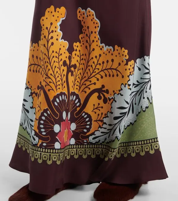 La DoubleJ Sleek Placée Silk Maxi Skirt - Multicoloured