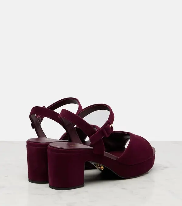 Prada Suede Platform Sandals
