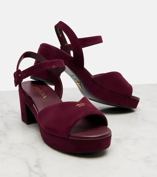 Prada Suede Platform Sandals