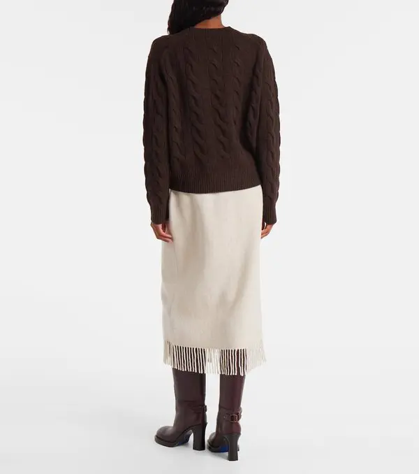Polo Ralph Lauren Cable-knit Wool And Cashmere Sweater - Brown