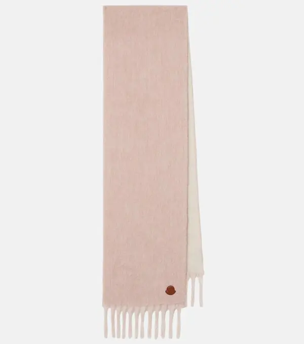 Moncler Alpaca And Wool-blend Scarf - Pink