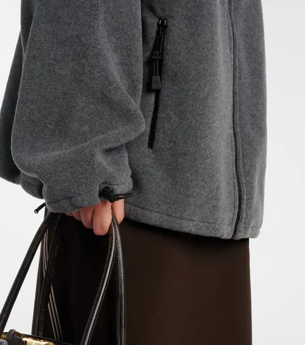 Miu Miu Logo Oversized Fleece Sweatshirt