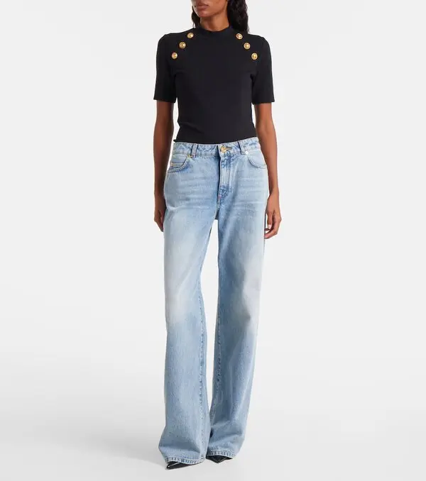 Balmain Mid-rise Wide-leg Jeans