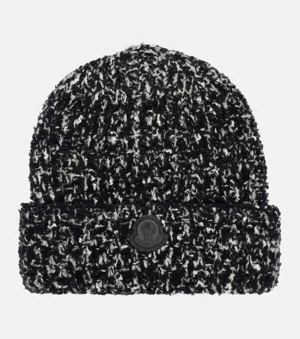 Moncler Logo Beanie - Black