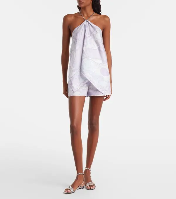 Emilio Pucci Orchidee Low-rise Silk Twill Shorts