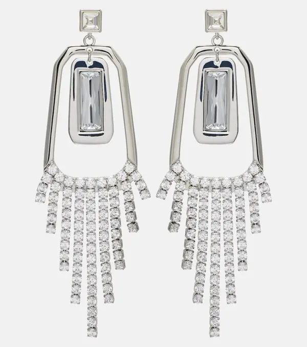 Rebecca Vallance Embellished Pendant Earrings - Silver