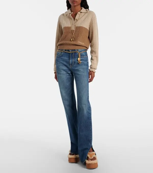 Chloé Nama Suede Platform Thong Sandals