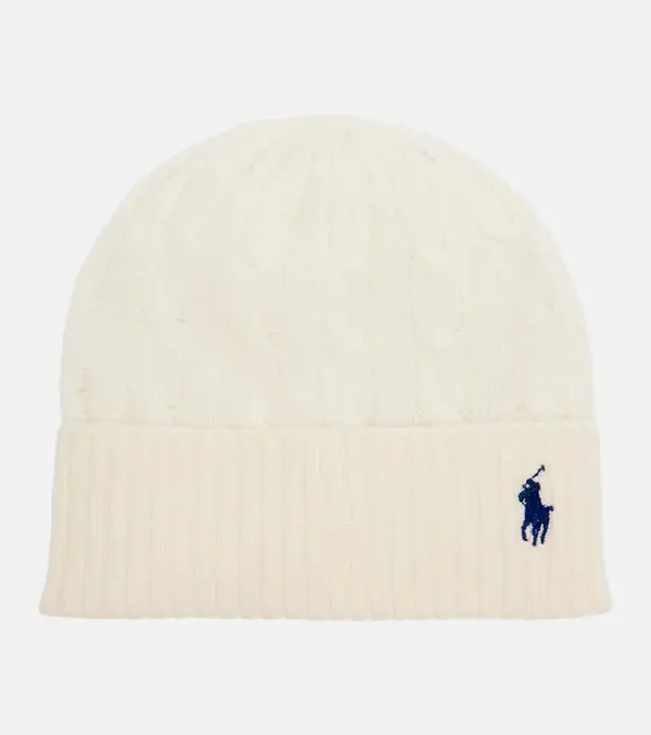 Polo Ralph Lauren Ralph Lauren Collection Embroidered Wool-cashmere Beanie - White