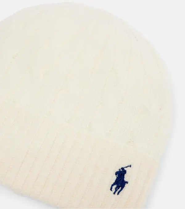 Polo Ralph Lauren Ralph Lauren Collection Embroidered Wool-cashmere Beanie - White