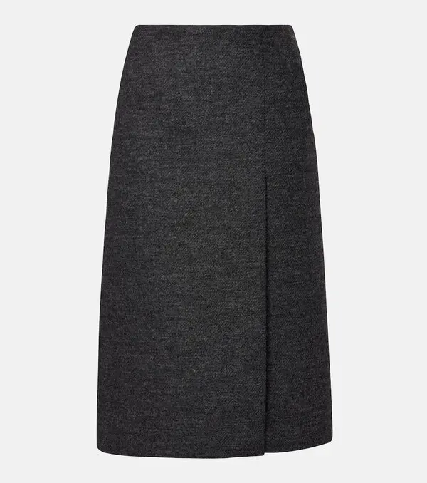 Prada Virgin Wool Midi Skirt