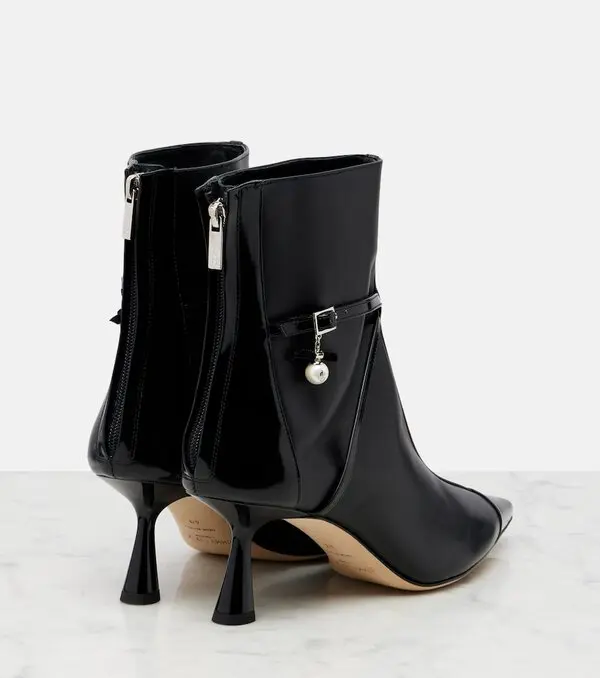 JIMMY CHOO Aren 65 Leather Ankle Boots - Black