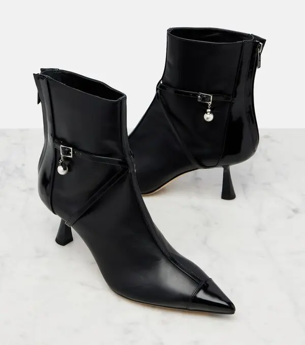 JIMMY CHOO Aren 65 Leather Ankle Boots - Black