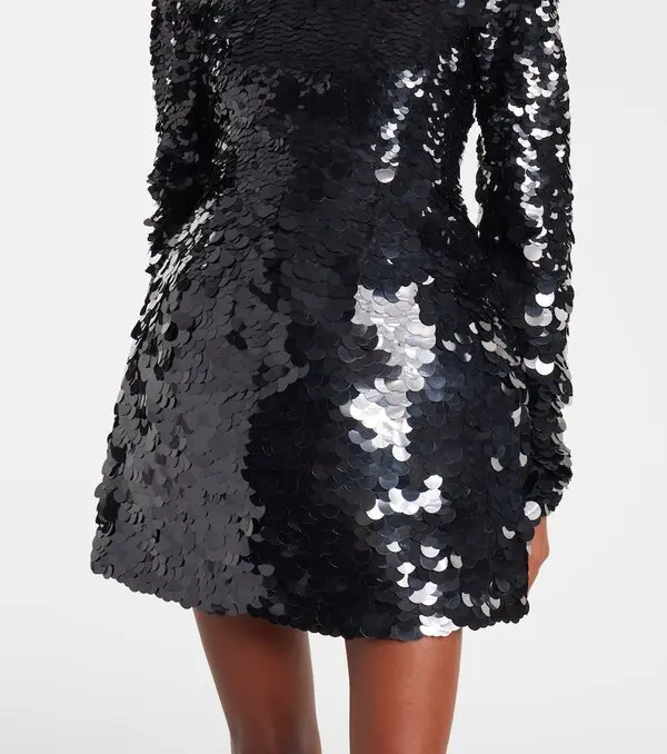 Sportmax Terfrite Sequined Jersey Minidress - Black