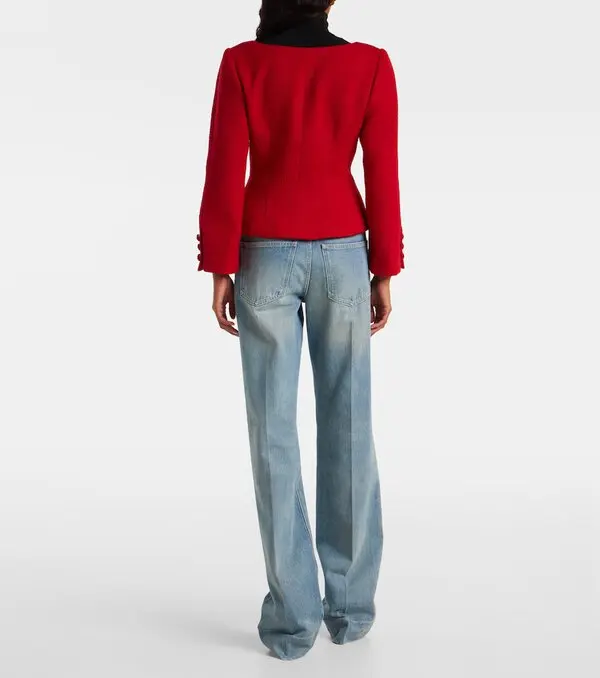 Valentino Garavani Bow-detailed Cropped Tweed Jacket